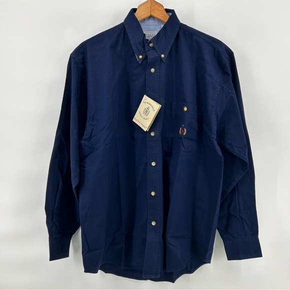 Bugle Boy | Shirts | Vtg Bugle Boy Shirt Mens M Navy Blue Crest Button ...